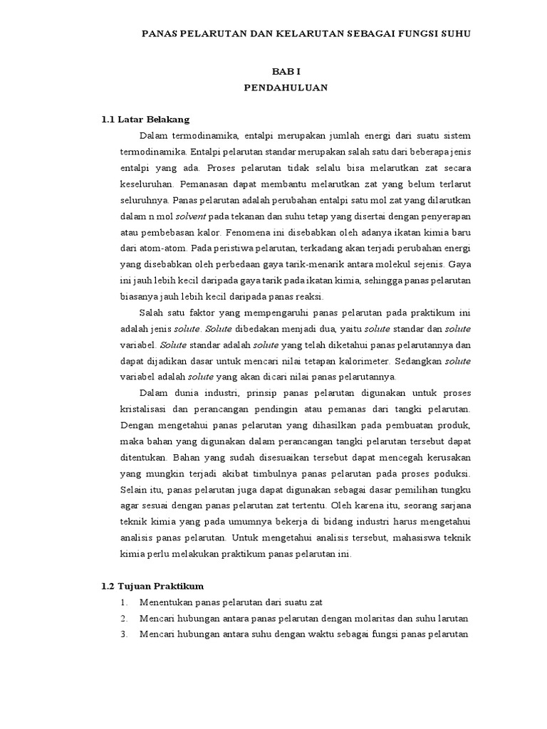 Analisis Panas Pelarutan Zat | PDF | Metode & Bahan Ajar | Sains ...