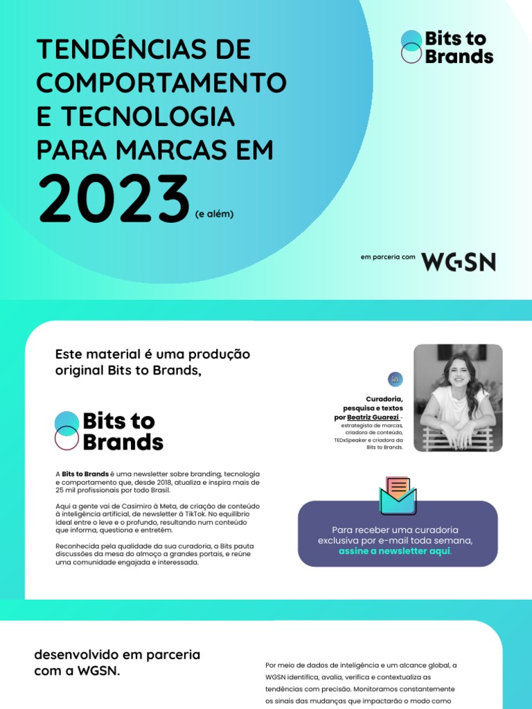 Bits To Brands WGSN Tendencias 2023 PDF | PDF | Inteligência artificial | Inteligência ...