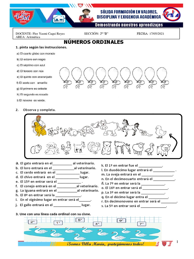 Numeros Ordinales | PDF