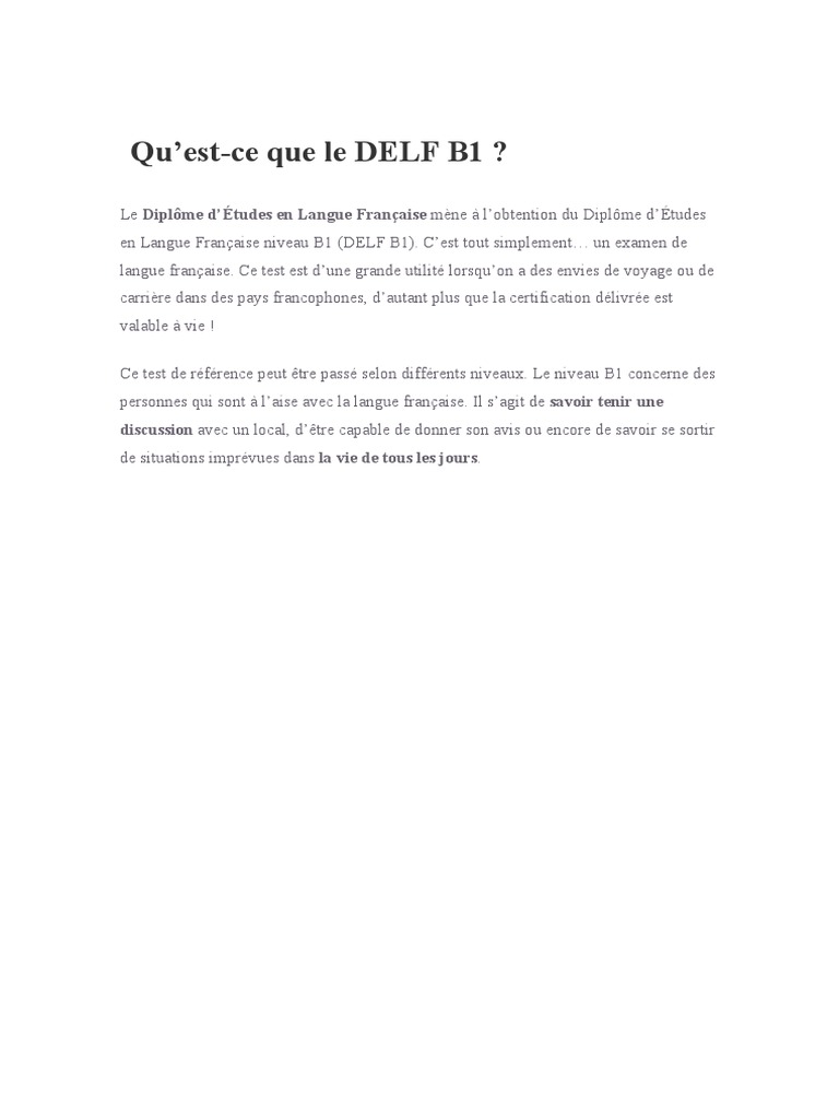 Production Ecrite Delf | PDF