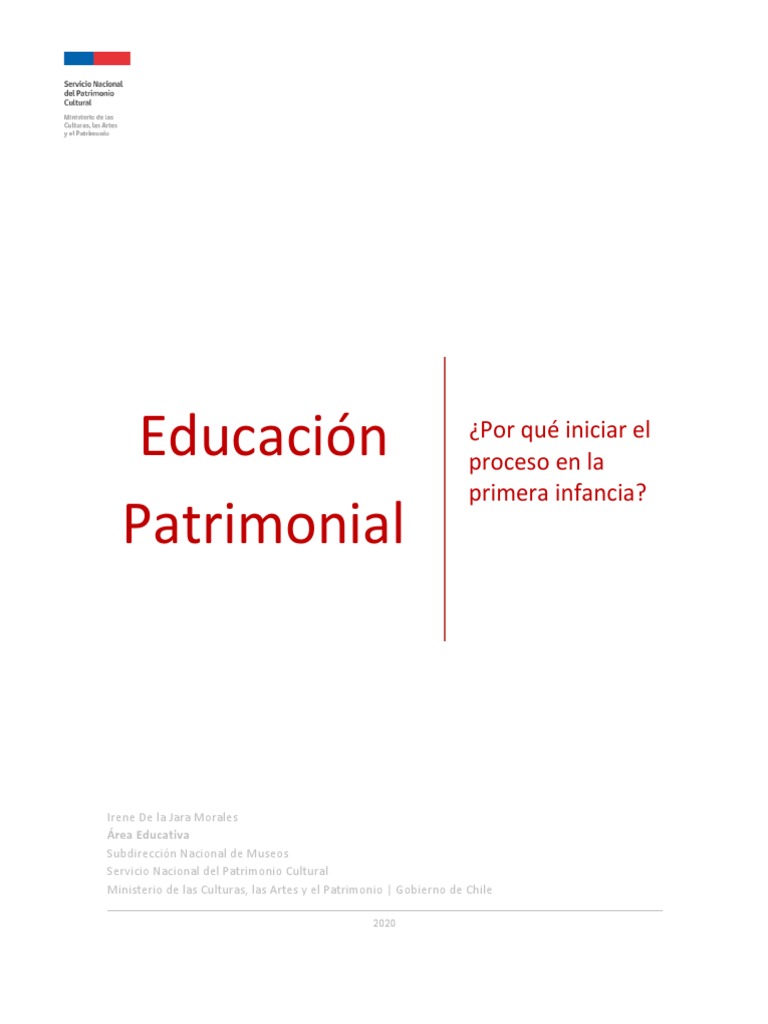 Educación Patrimonial, Por Qué Iniciar El Proceso en La Primera Infancia-Irene de La Jara PDF ...