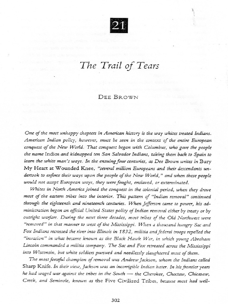 The Trail of Tears | PDF | Cherokee | Trail Of Tears