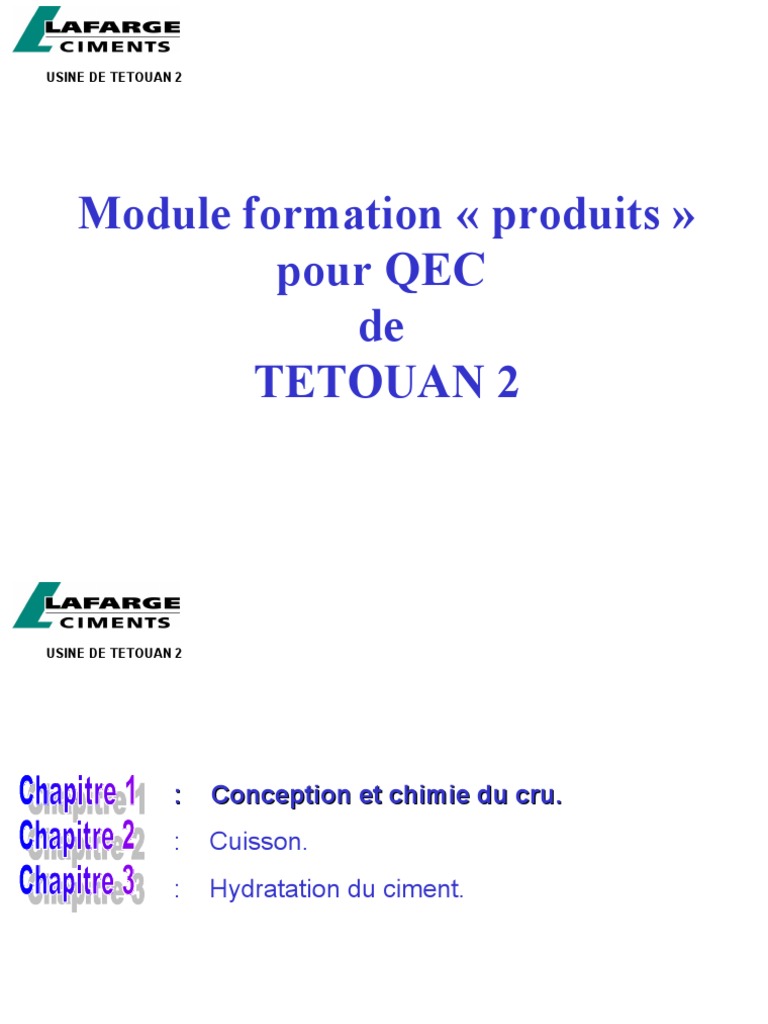 Module Formation Cru | PDF | Ciment | Chaux