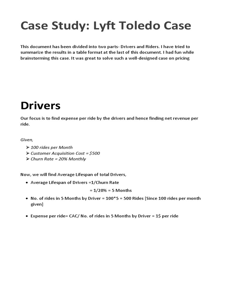 Lyft Case Study: Revenue Analysis | PDF | Lyft | Financial Economics