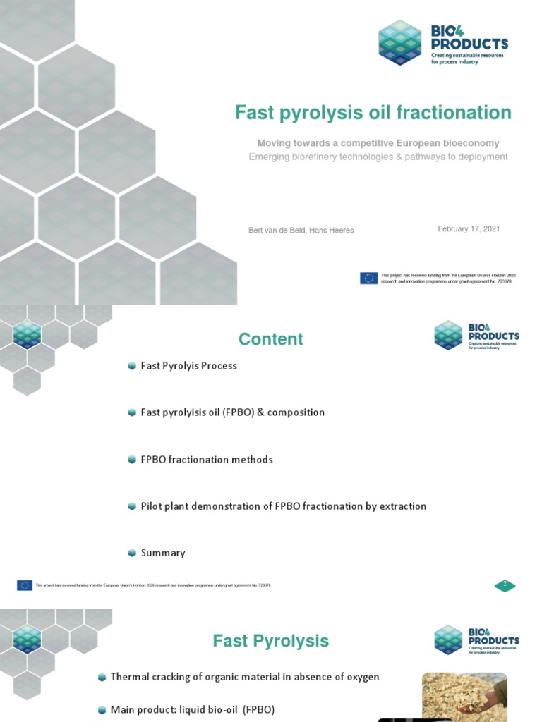 Bert Van de Beld - Pyrolysis Oil Fractionation | PDF | Pyrolysis | Industrial Processes