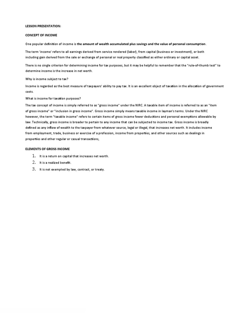 Understanding Income for Taxation | PDF