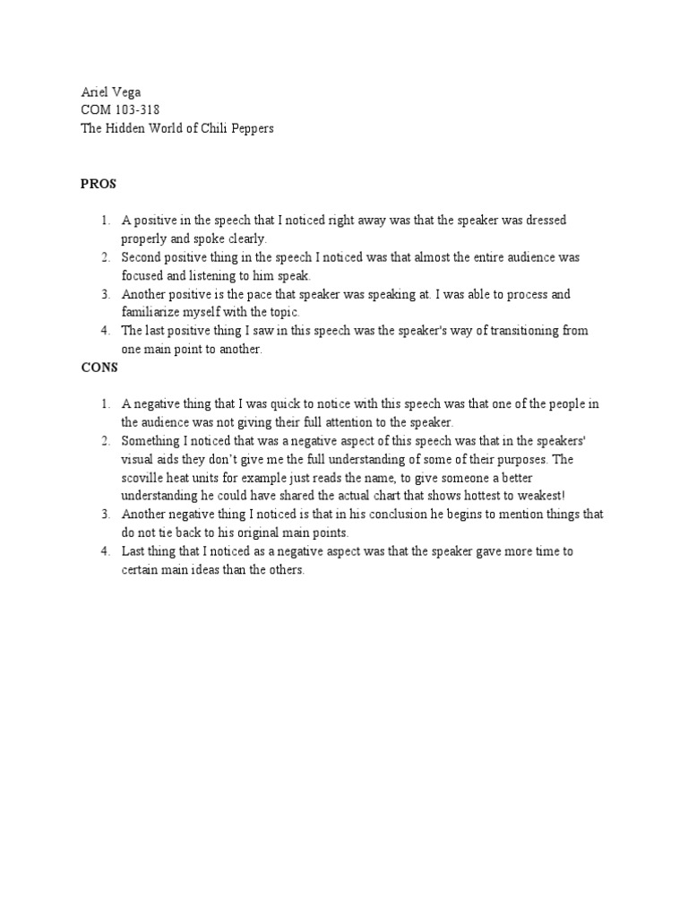Speech Analysis of Chili Peppers | PDF