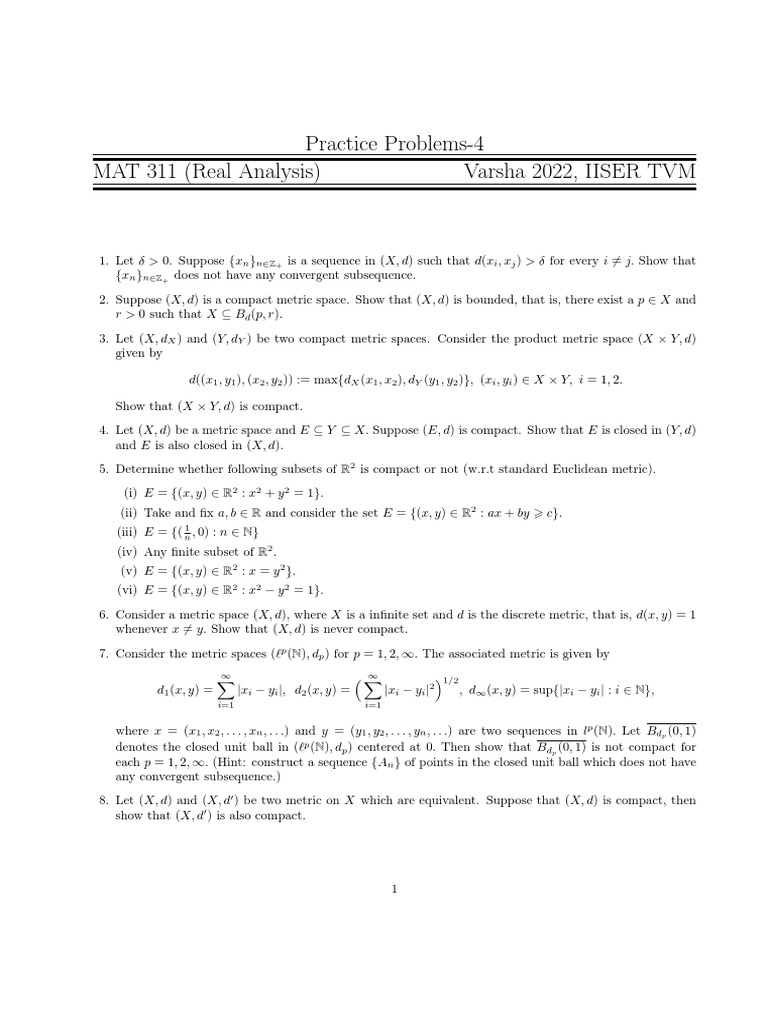 Analysis Of Compactness Convergence And Metric Spaces Pdf Compact Space Sequence