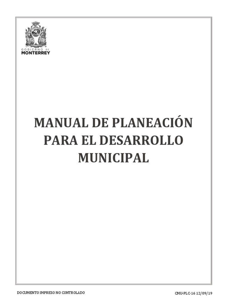 M-CMU-PLC-01 Manual de Planeacion para El Desarrollo Municipal | PDF | Planificación | Presupuesto