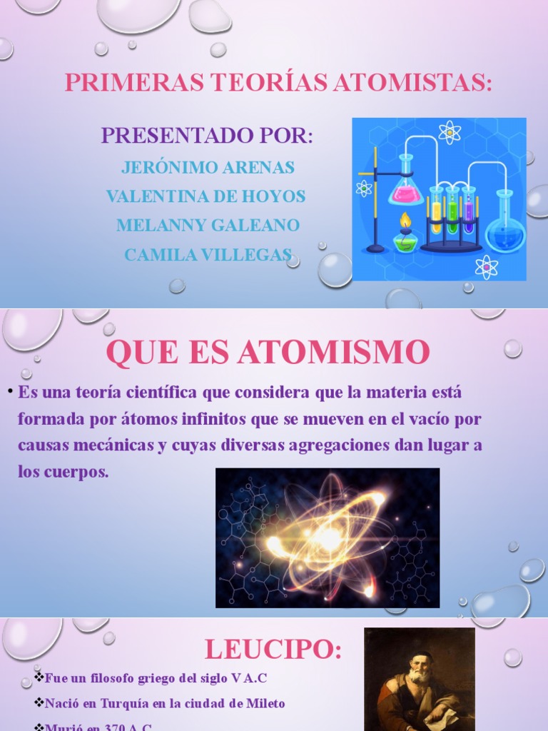 Primeras Teorías Atomistas | PDF