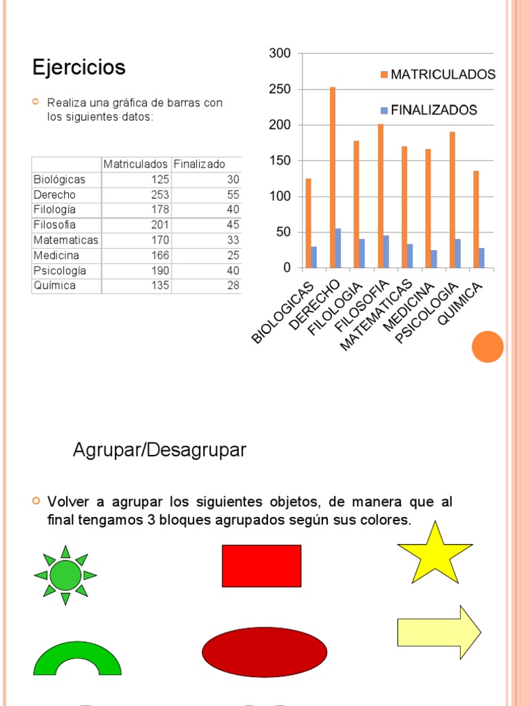 Ejercicios: Realiza Una Gráfica de Barras Con Los Siguientes Datos | PDF