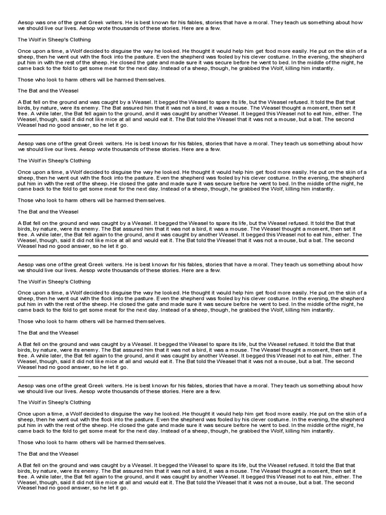 Aesop Pdf Traditional Stories Fable