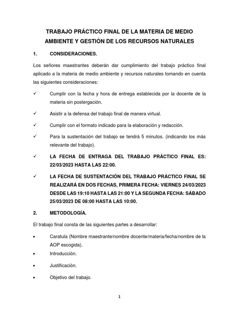 Trabajo Final: Medio Ambiente y Minem | PDF | Evaluación de impacto ...