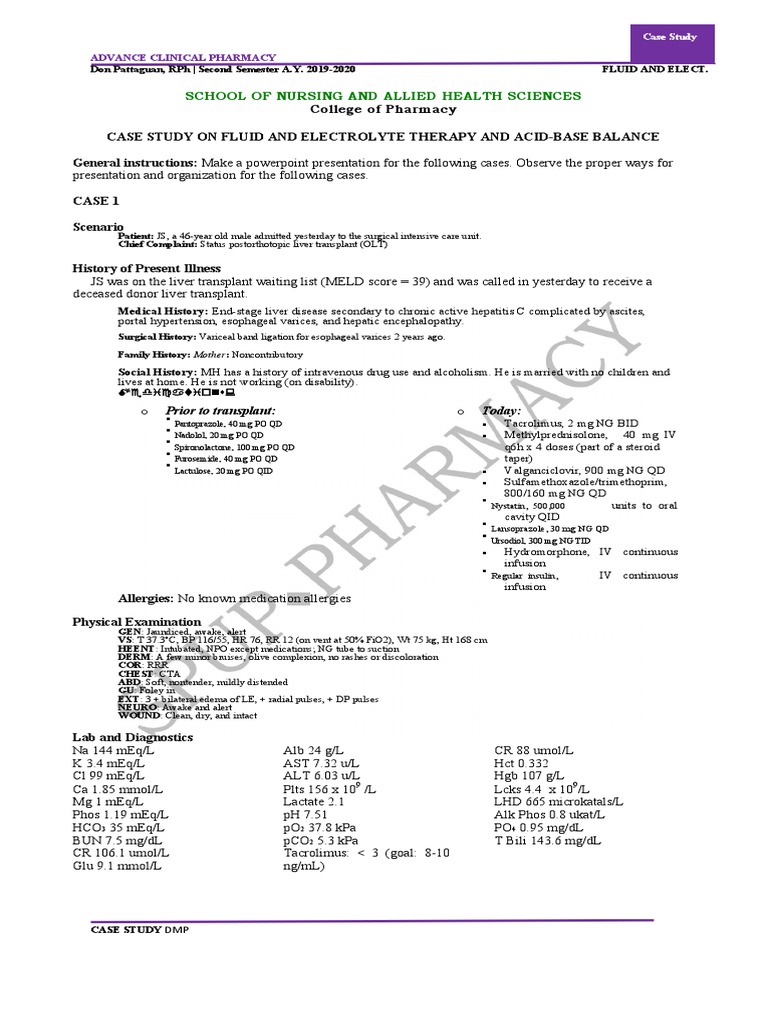 Acid Base Case Study | PDF | Cirrhosis | Medicine