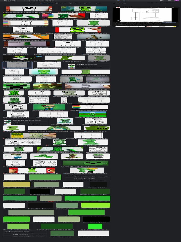 Creeper de Minecraft Dibujo - Búsqueda de Google | PDF | Youtube | Vídeo
