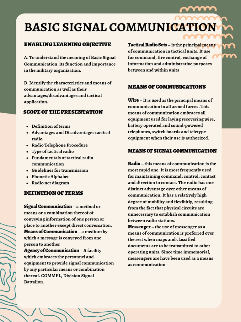 Military Basic Signal Communication Guide | PDF | Radio | Communication