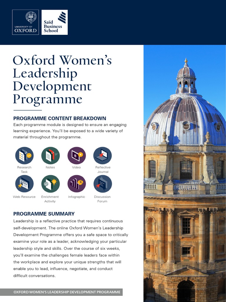 Developing Female Leaders: An Overview of the Oxford Women's Leadership ...