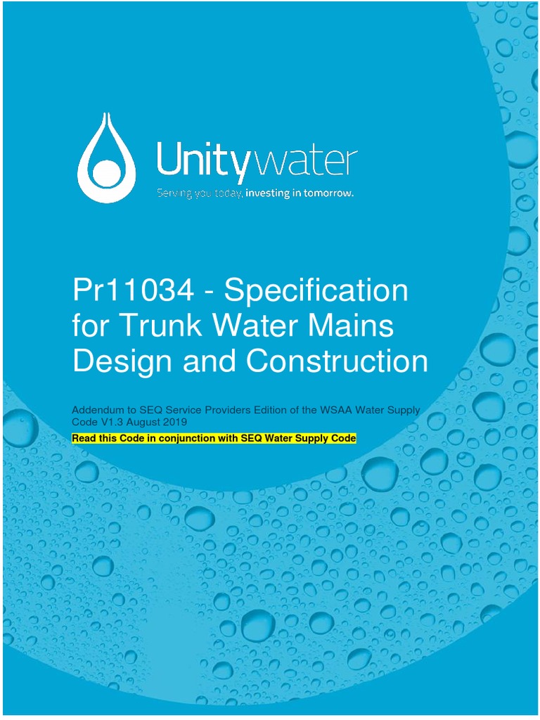 Pr11034 - Specification For Trunk Water Mains Design and Construction ...