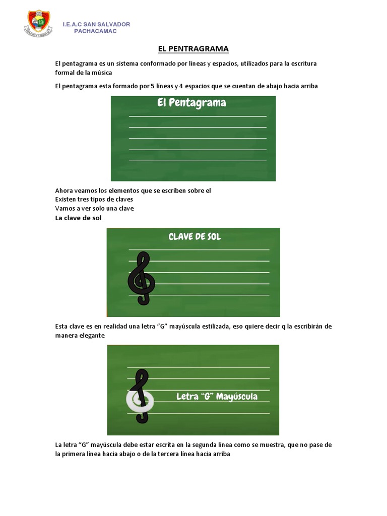 El Pentagrama - Notas Musicales | PDF