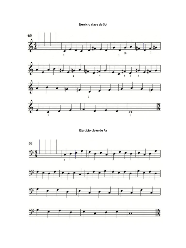 Ejercicio Clave de Sol | PDF