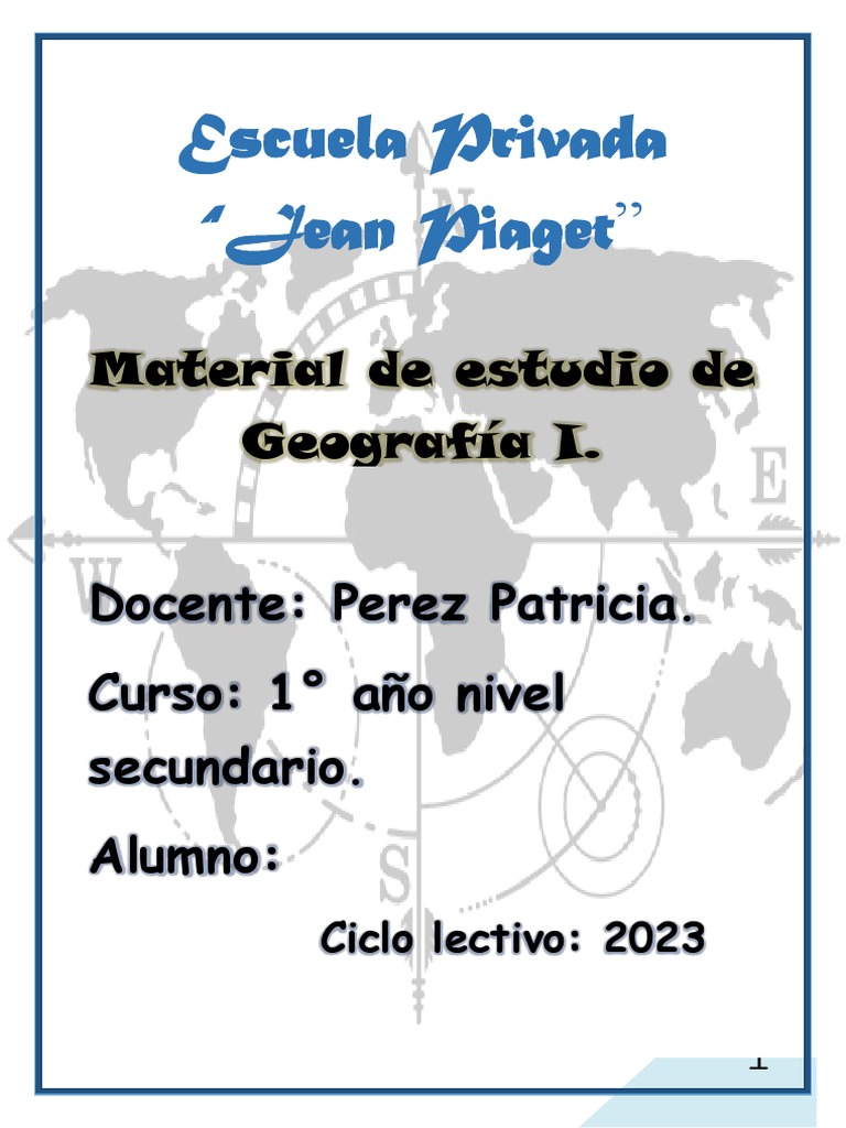 Cuadernillo 2023 - 1er Año. PDF | PDF | Mapa | Placas tectónicas