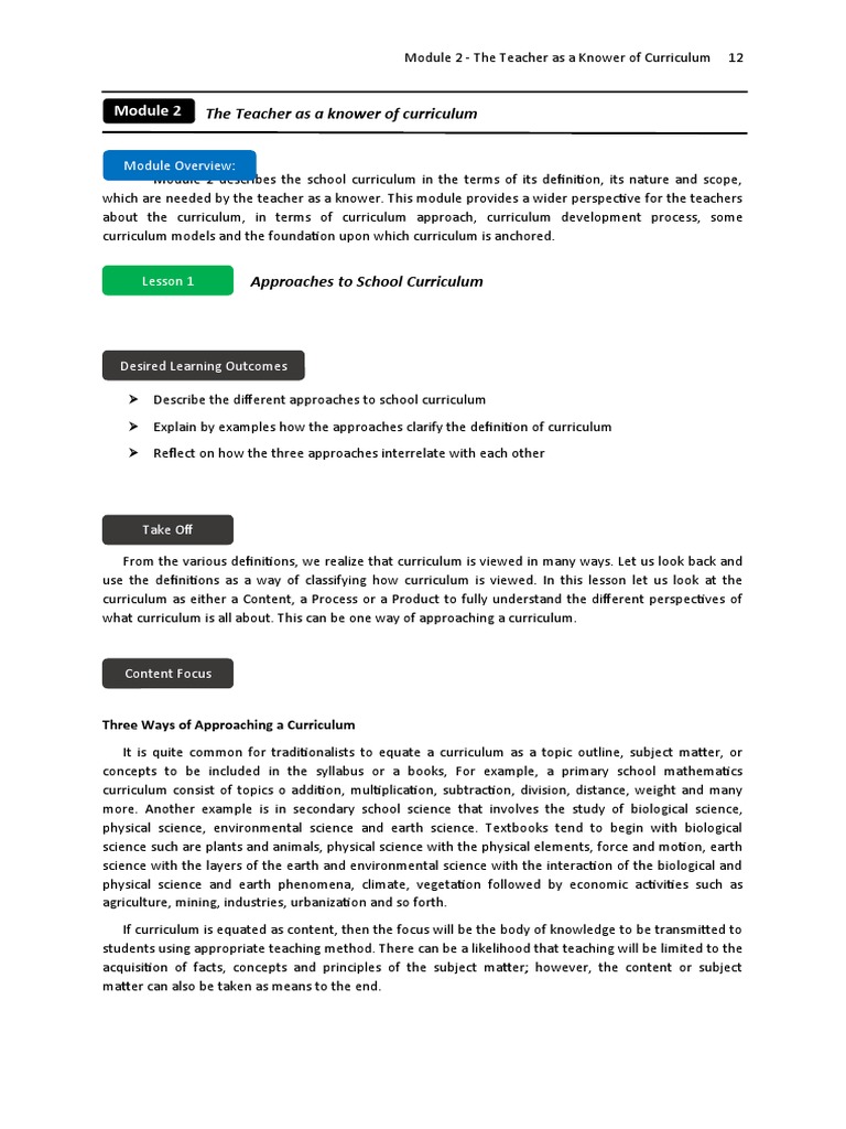 Module-2-The-Teacher-as-a-knower-of-curriculum F | PDF | Curriculum ...