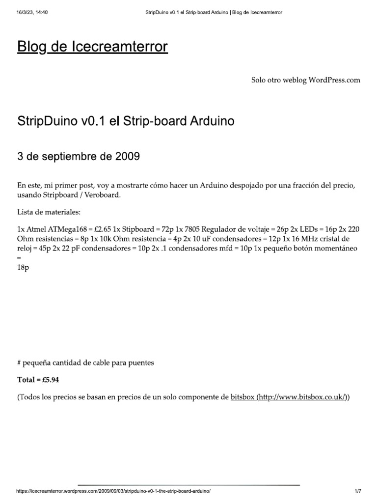 StripBoard Arduino | PDF StripBoard Arduino | PDF