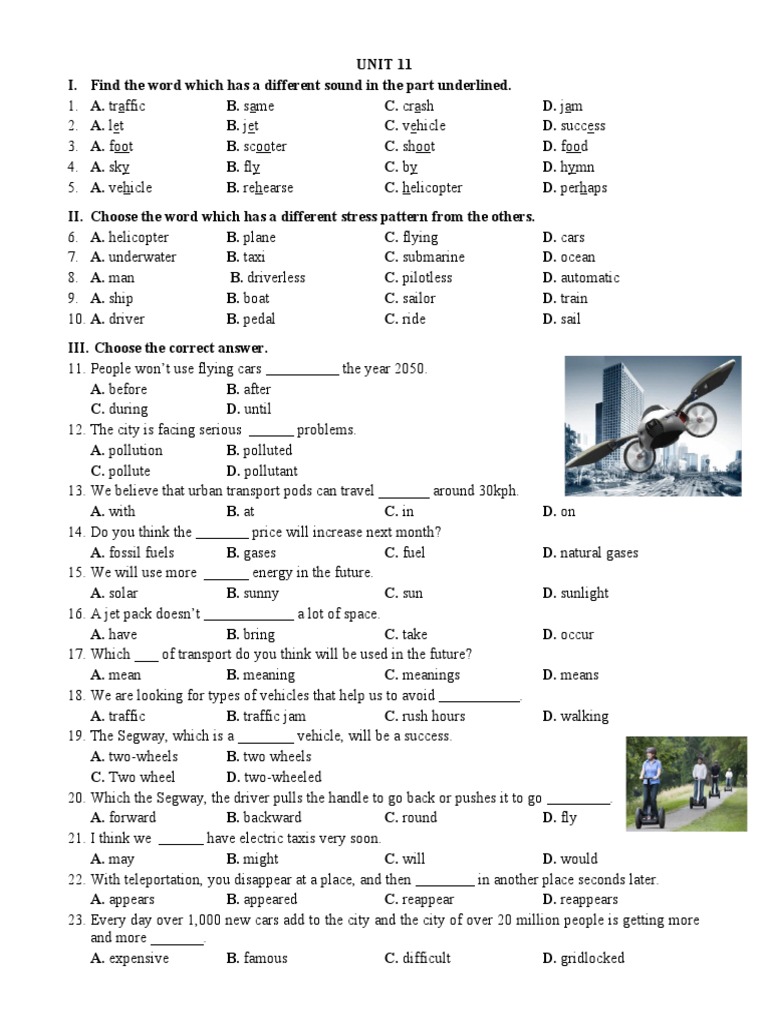 Unit 11 - E7 | PDF | Airplane | Vehicles