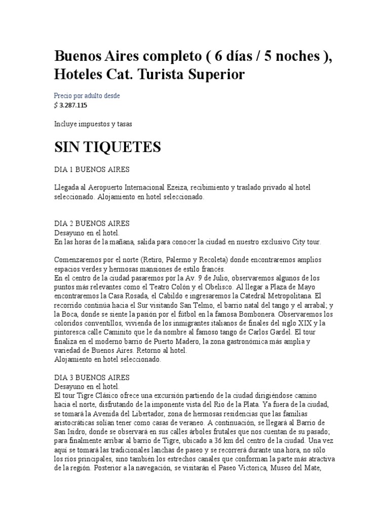 Buenos Aires Completo Viajes Falabella | PDF | Buenos Aires | Hotel