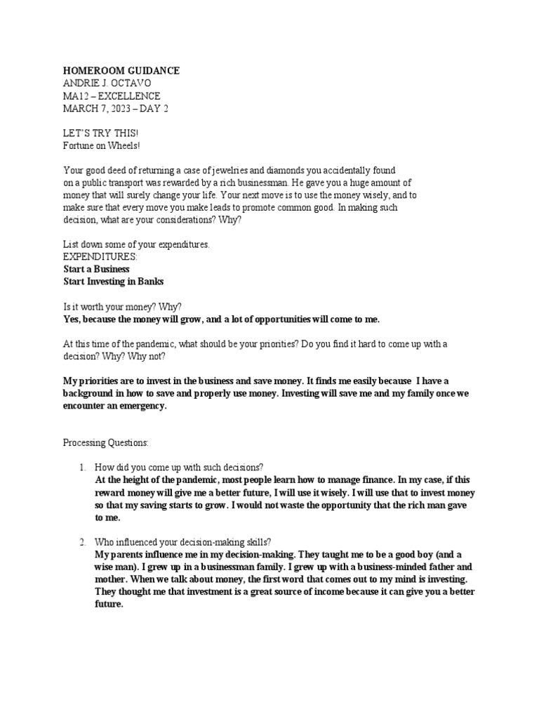 Homeroom Guidance - Module1 - Day2 | PDF