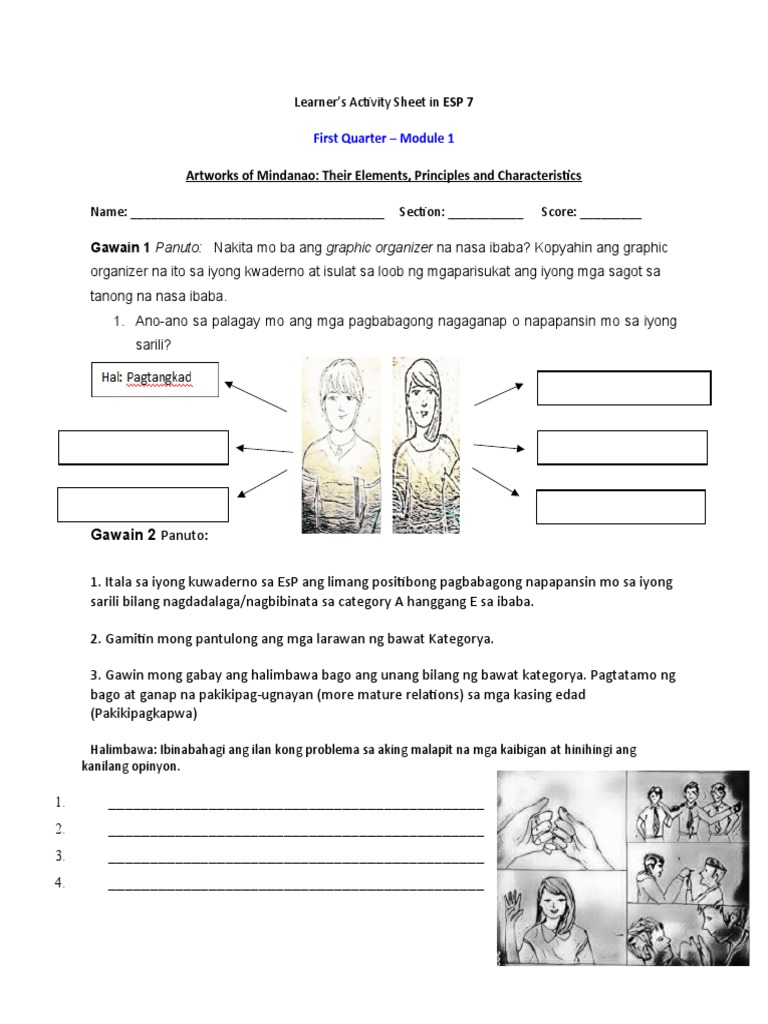 1STQ - ESP7 Activity Sheets Modyul 1 | PDF