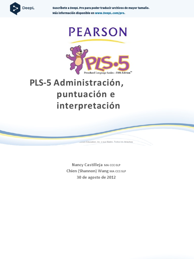 Docplayer - Tips - Pls-5-Administration-Scoring-And-Interpretation Es ...