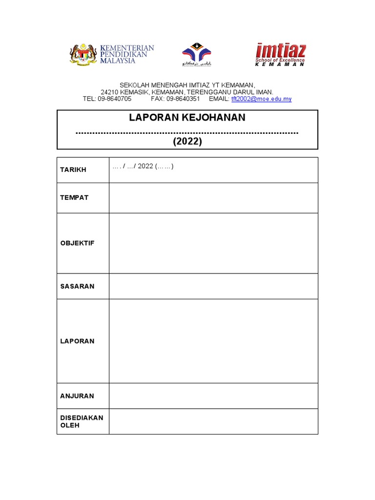 TAPAK LAPORAN DOKUMENTASI AKTIVITI KOKO SESI 2022 (1) | PDF
