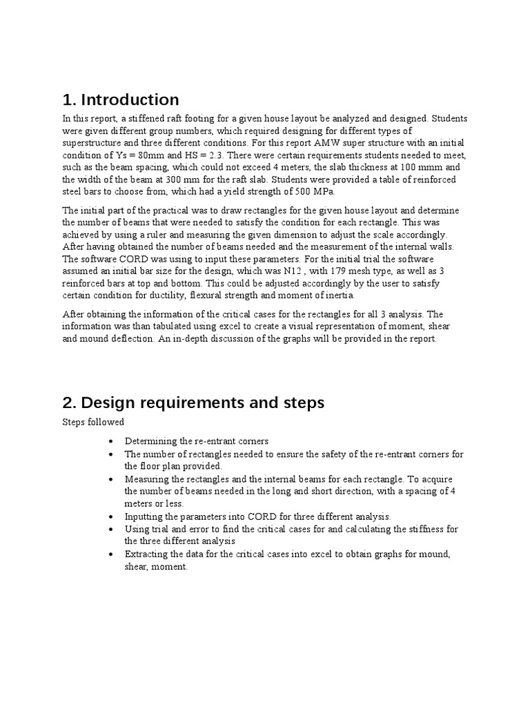 Footing Slab Report Pdf Beam Structure Strength Of Materials