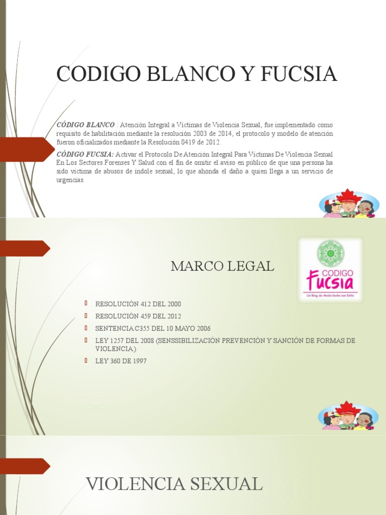 Codigo Blanco Y Fucsia: CÓDIGO BLANCO: Atención Integral A Víctimas de ...