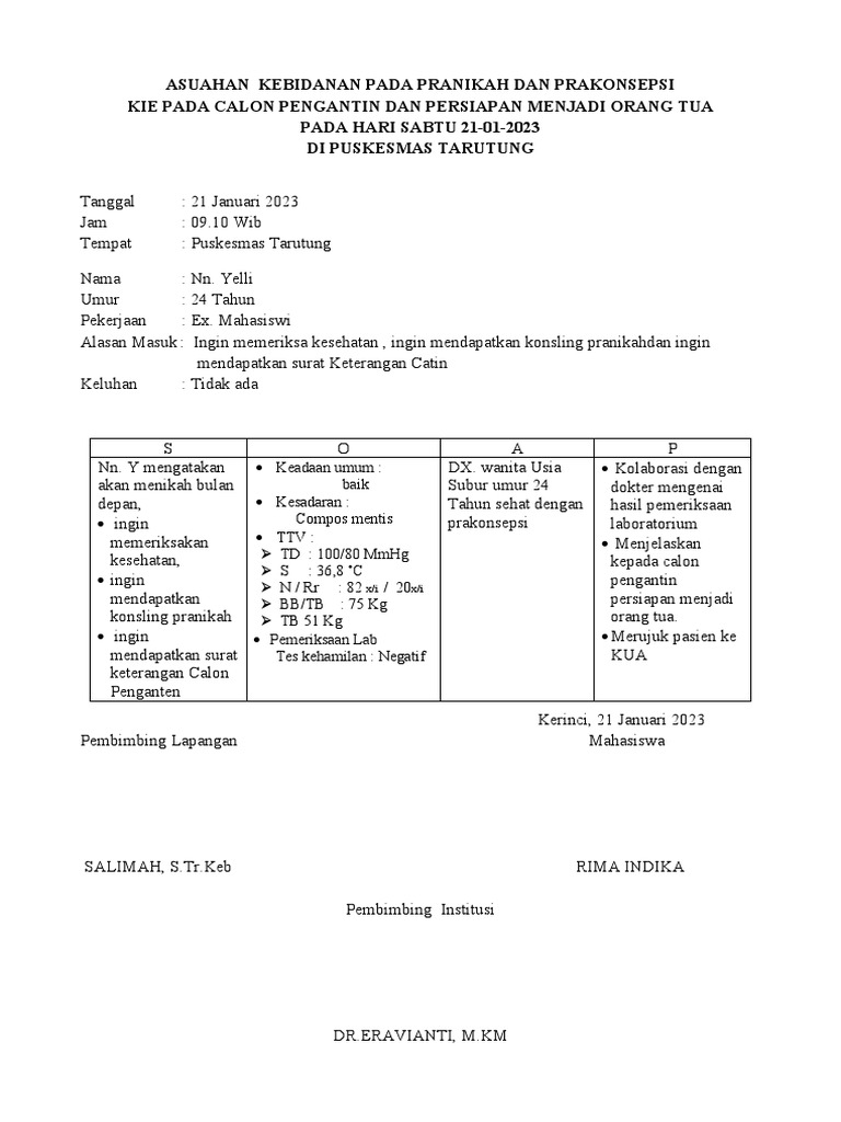 Asuhan Kebidanan Pranikah dan Prakonsepsi | PDF