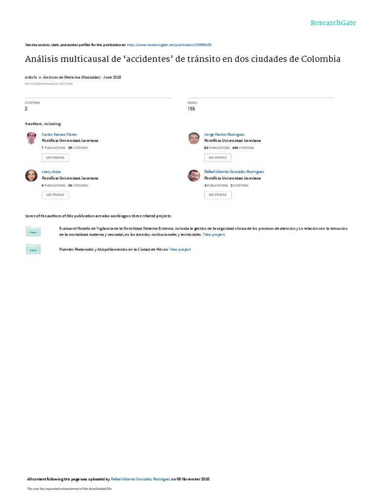 Analisis Multicausal de Accidentes de Transito e | PDF | Información ...