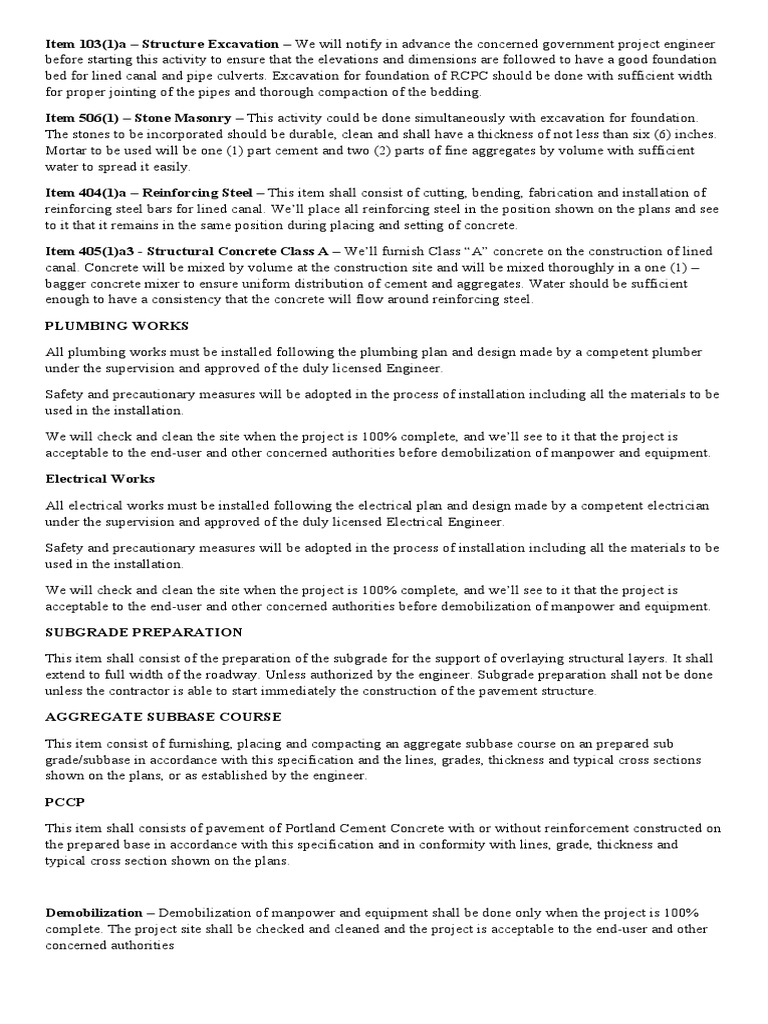 Cons Method 122 | PDF | Concrete | Plumbing