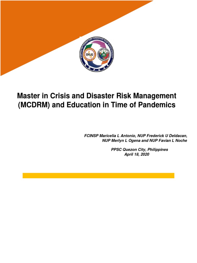 Master in Crisis and Disaster Risk Manag | PDF | State Of Emergency ...