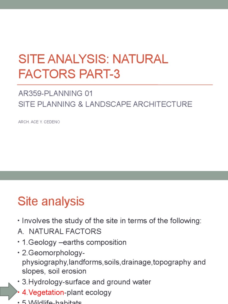 3-Site Analysis - Natural Factors Part 3 | PDF | Erosion | Plants