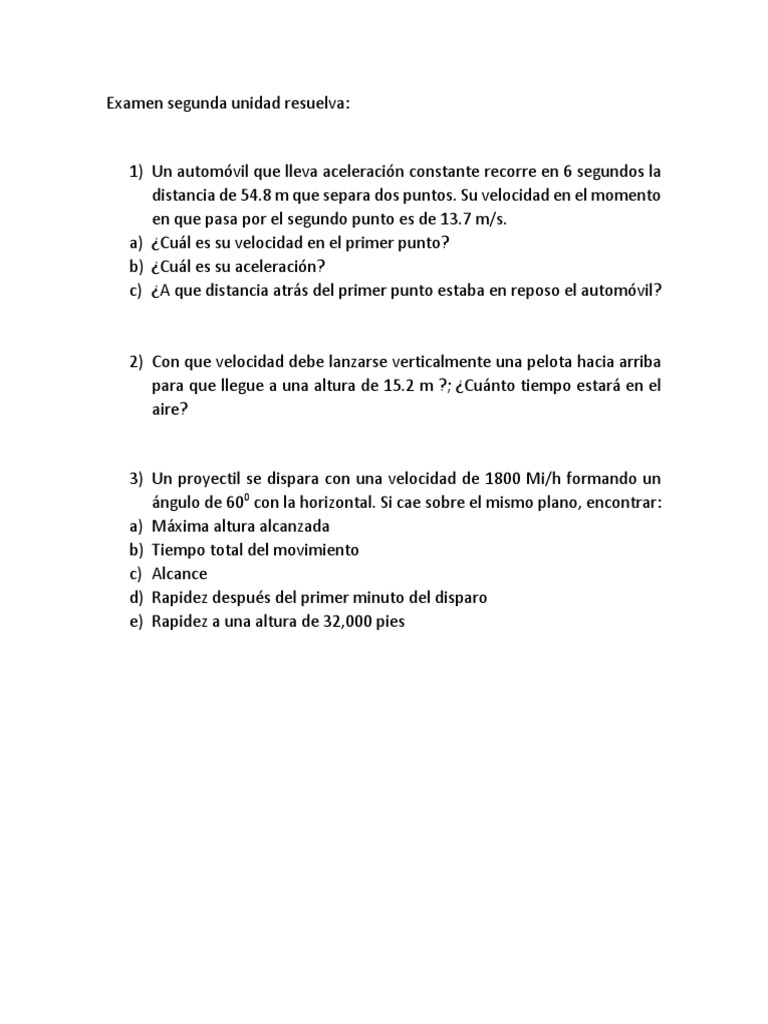Examen Segunda Unidad Resuelva PDF | PDF Examen Segunda Unidad Resuelva PDF | PDF