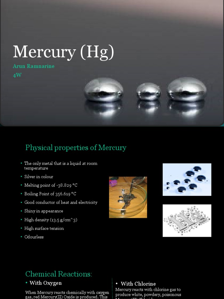 Properties and Risks of Mercury (Hg) | PDF | Mercury (Element) | Chlorine