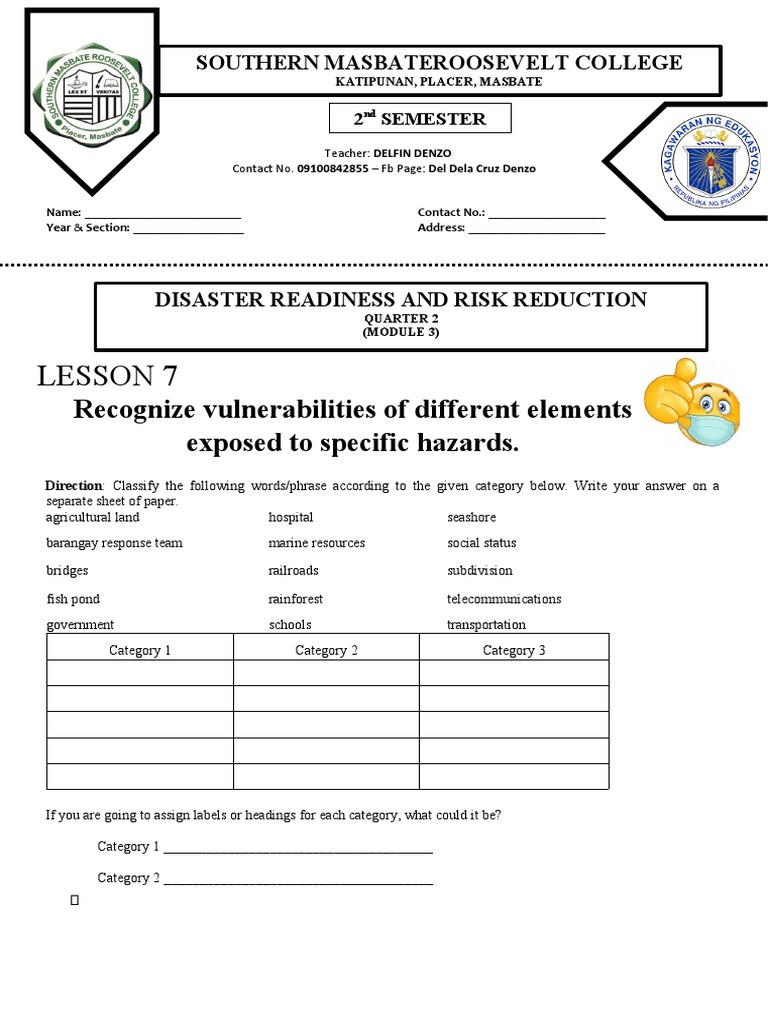 DRRR Week 7 | PDF | Hazards | Vulnerability