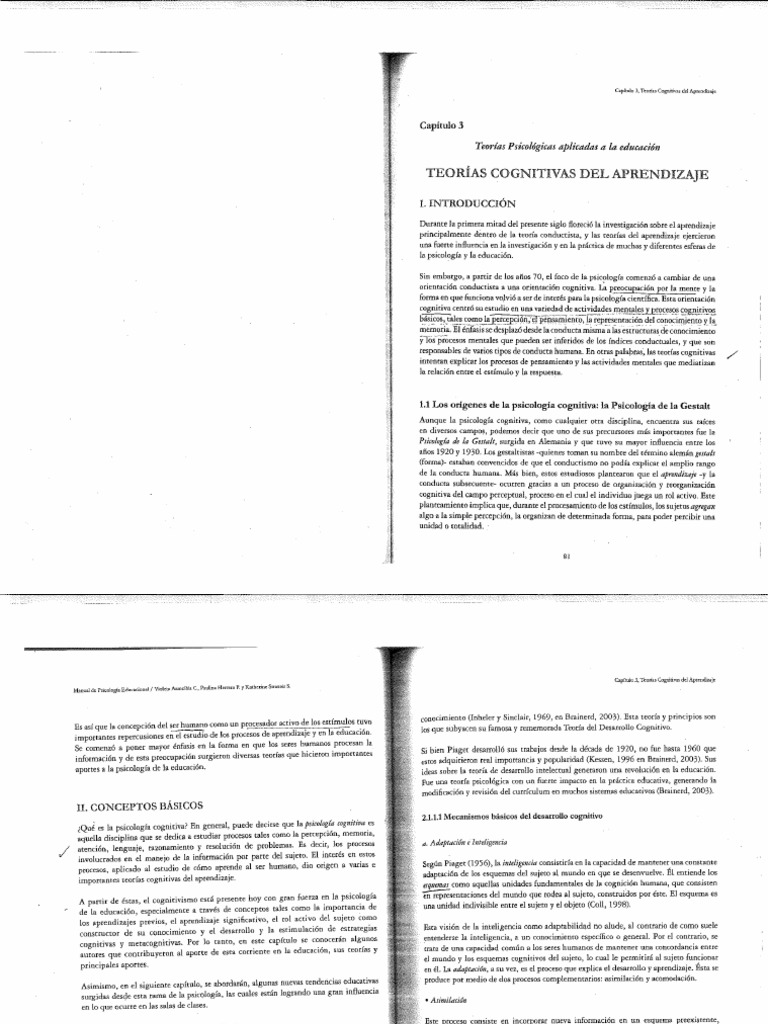 DOCENCIA. Arancibia. Teorías Cognitivas. | PDF