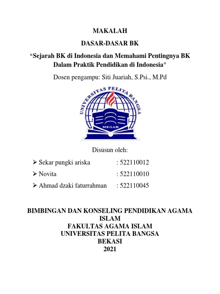 Kel 1 - Sejarah BK Dan Memahami Pentingnya BK Di Indonesia | PDF