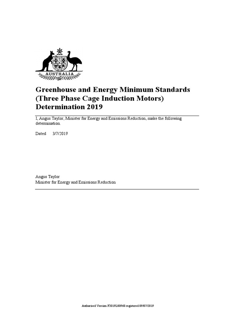 F2019L00968 | PDF | Electric Motor | Mains Electricity