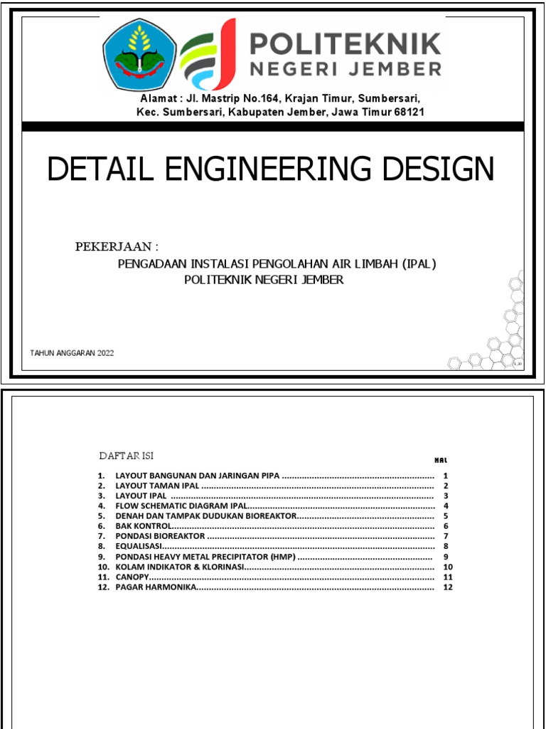 Desain IPAL untuk Politeknik Jember | PDF