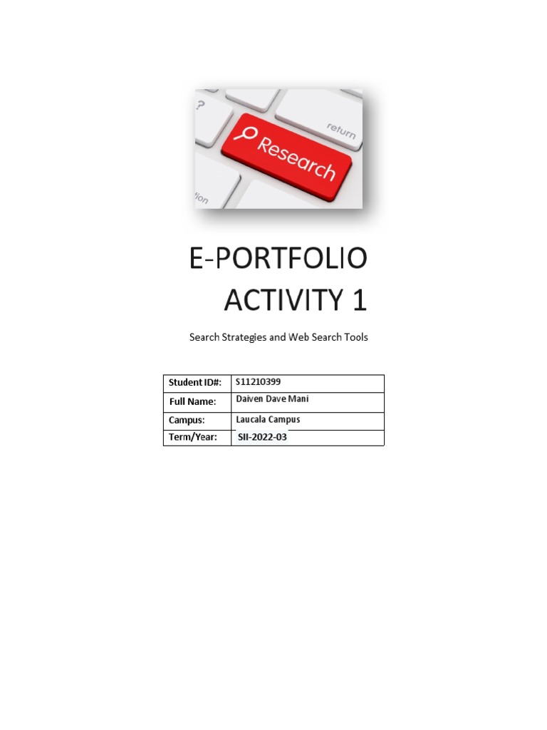 Eportfolio Activity 1 Template - 16SAMPLE | PDF | Cognitive Science