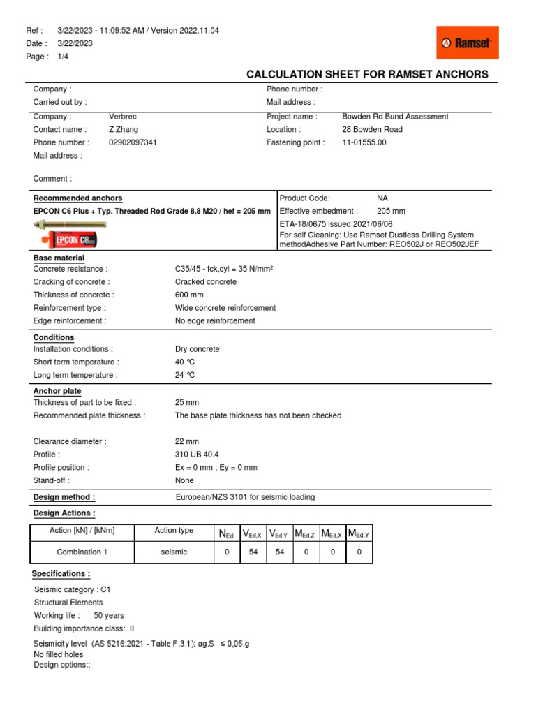 EPCON C6 Plus + Typ. Threaded Rod Grade 8.8 M20-22 03 2023 | PDF ...