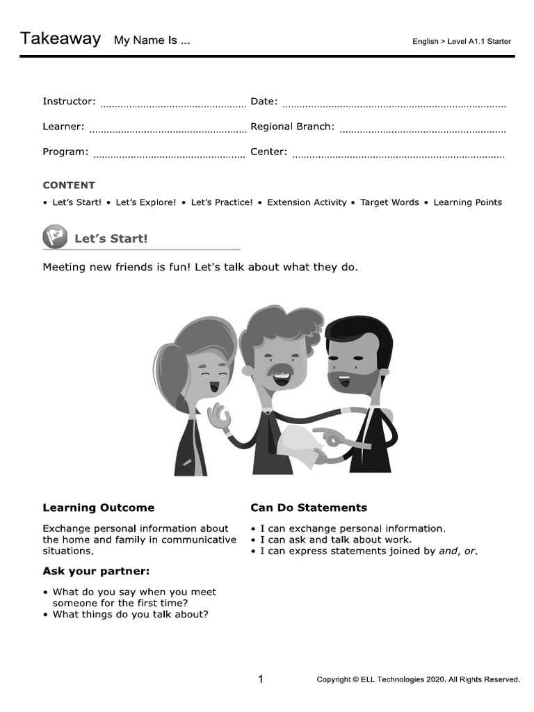 Lección 01 My Name Is | PDF